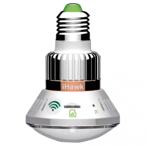 Telecamera HD iHawk Wi-Fi in una lampada LED da 3W controllabile da ...