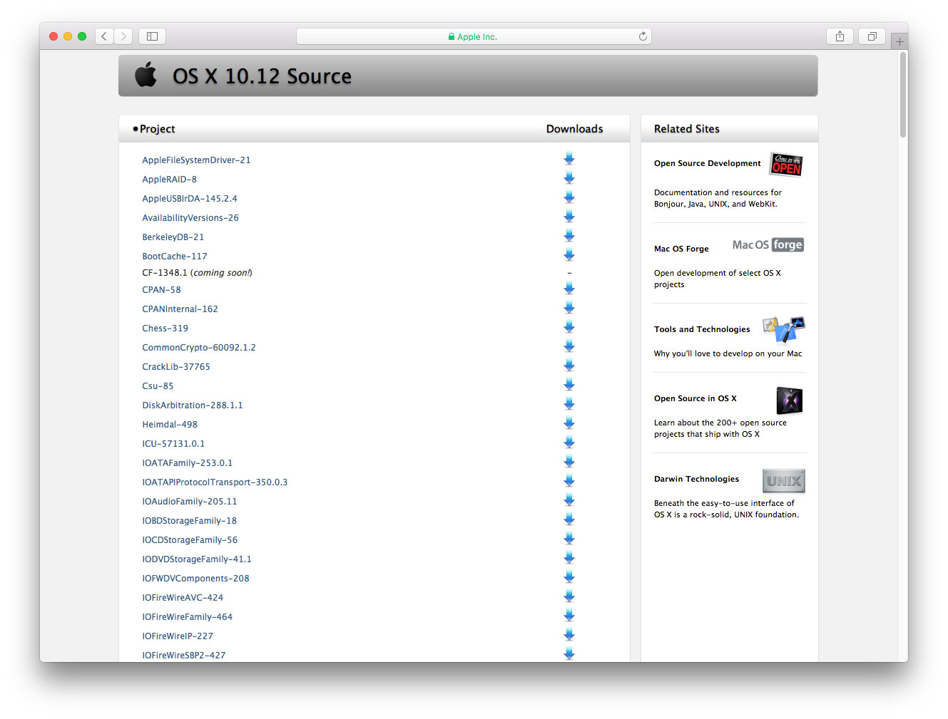 Darwin, disponibili i componenti open source di macOS Sierra 10.12 ...