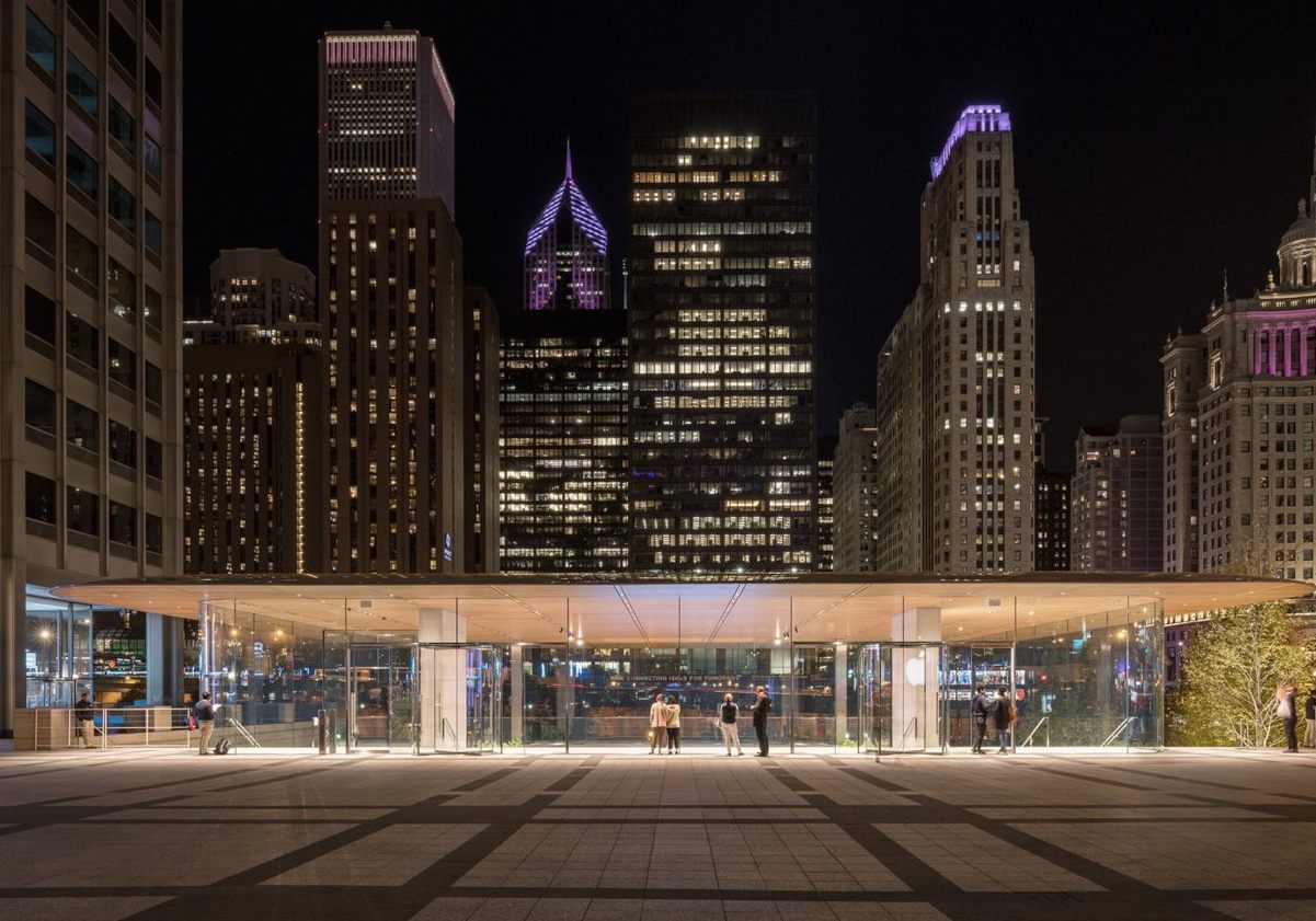 Apple premiata per il design dell’illuminazione di Apple Store Chicago ...