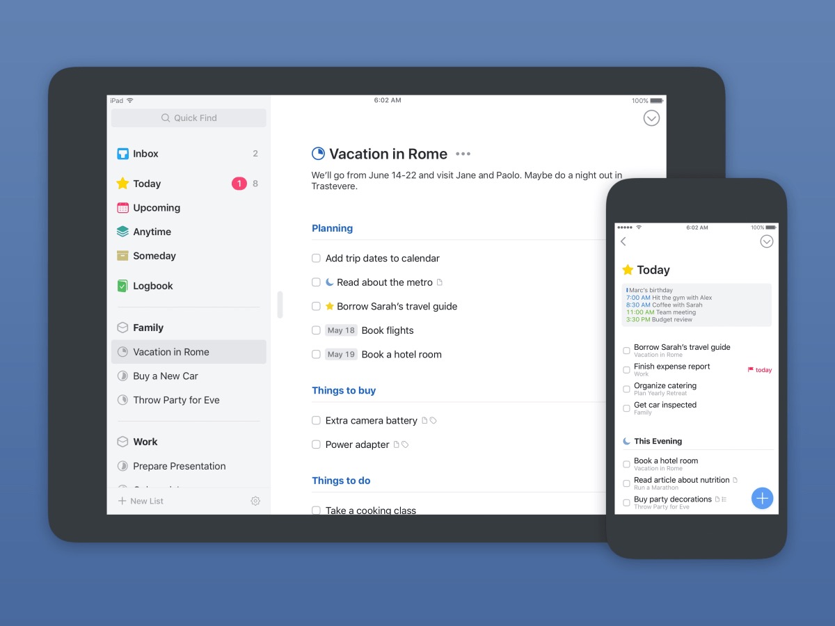 Things 3, il task manager per iPad adesso supporta le tastiere esterne ...
