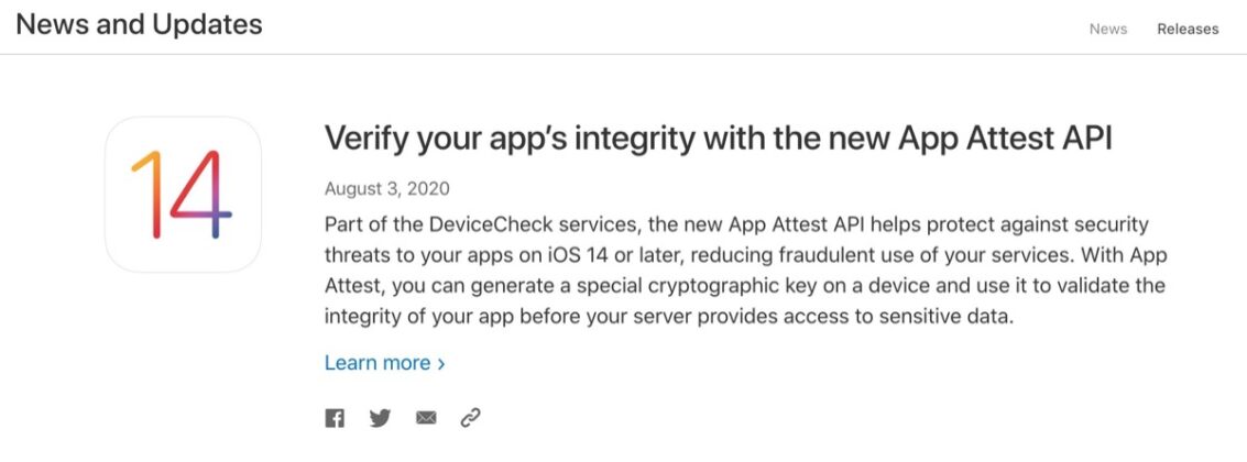App Attest di iOS 14 riduce le frodi nelle app - macitynet.it