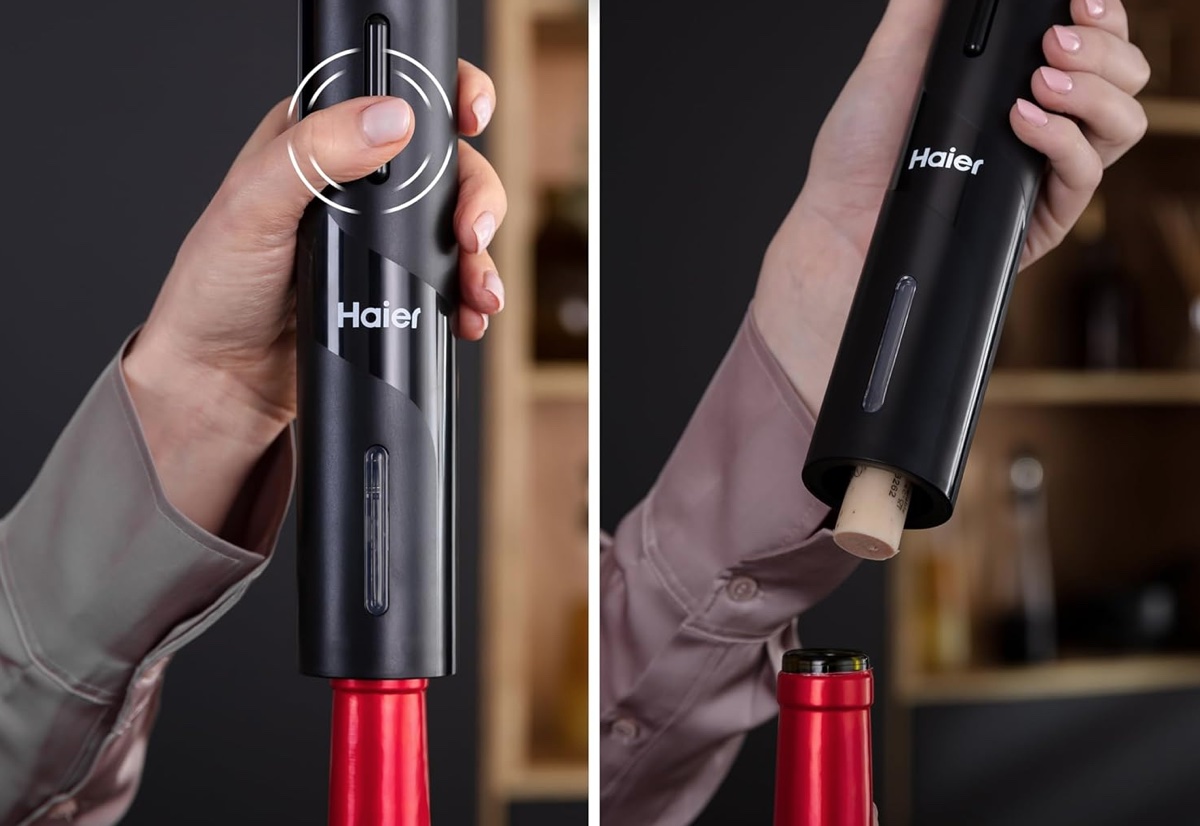 Set da vino Haier con cavatappi elettrico, tappo versatore, tappi ...