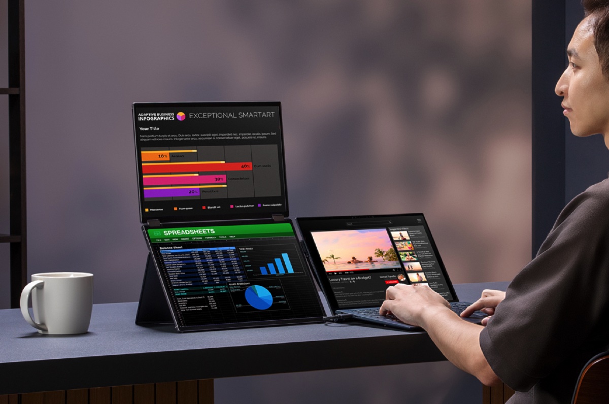 Asus ZenScreen Duo OLED MQ149CD è il monitor portatile pronto a tutto ...