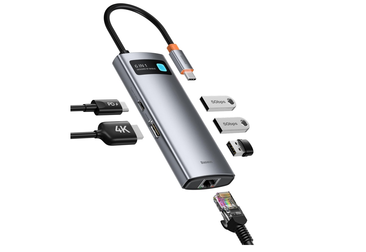 Collegate tutto con il Baseus Hub USB C 6 in 1 a 29,99 € - macitynet.it