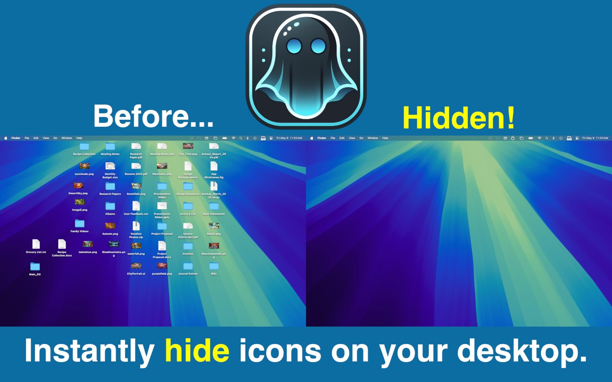 Solo 1 $ per Desktop Ghost Pro, l'app che fa ordine sulla scrivania del Mac in un click ...